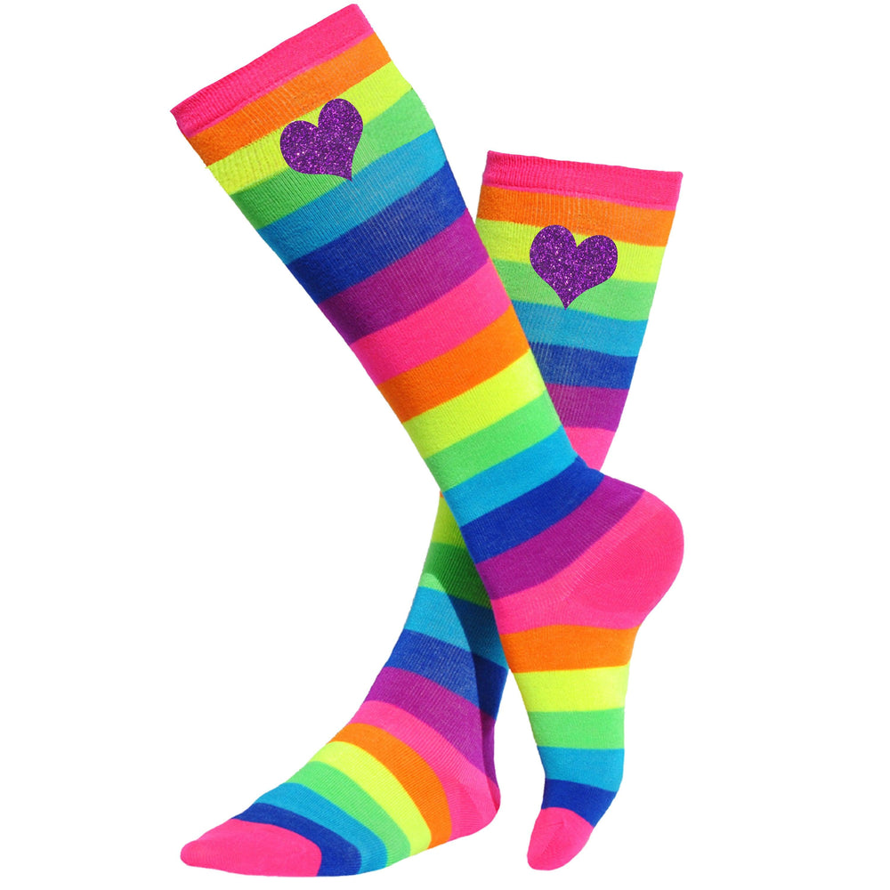 🎉 Shop Rainbow Love Heart Socks at Bubblegum Divas personalized gifts ...
