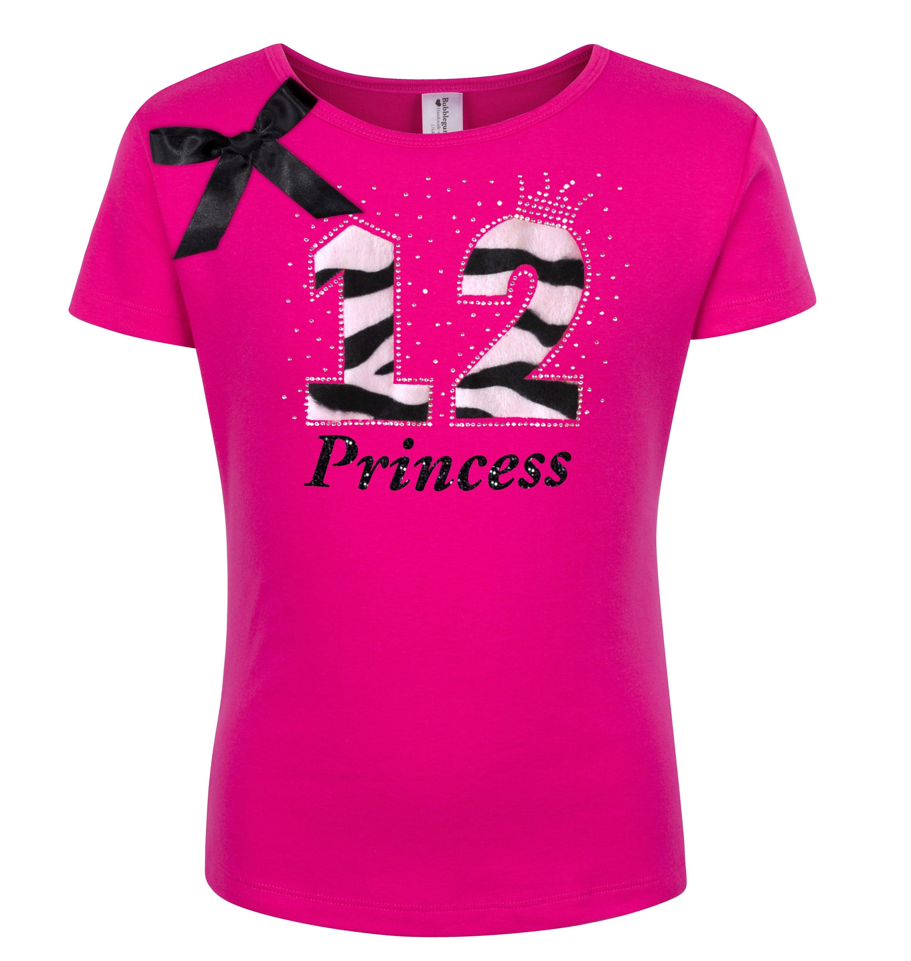 🎉 Shop Zebra Diva 12th Birthday Shirt at Bubblegum Divas personalized ...