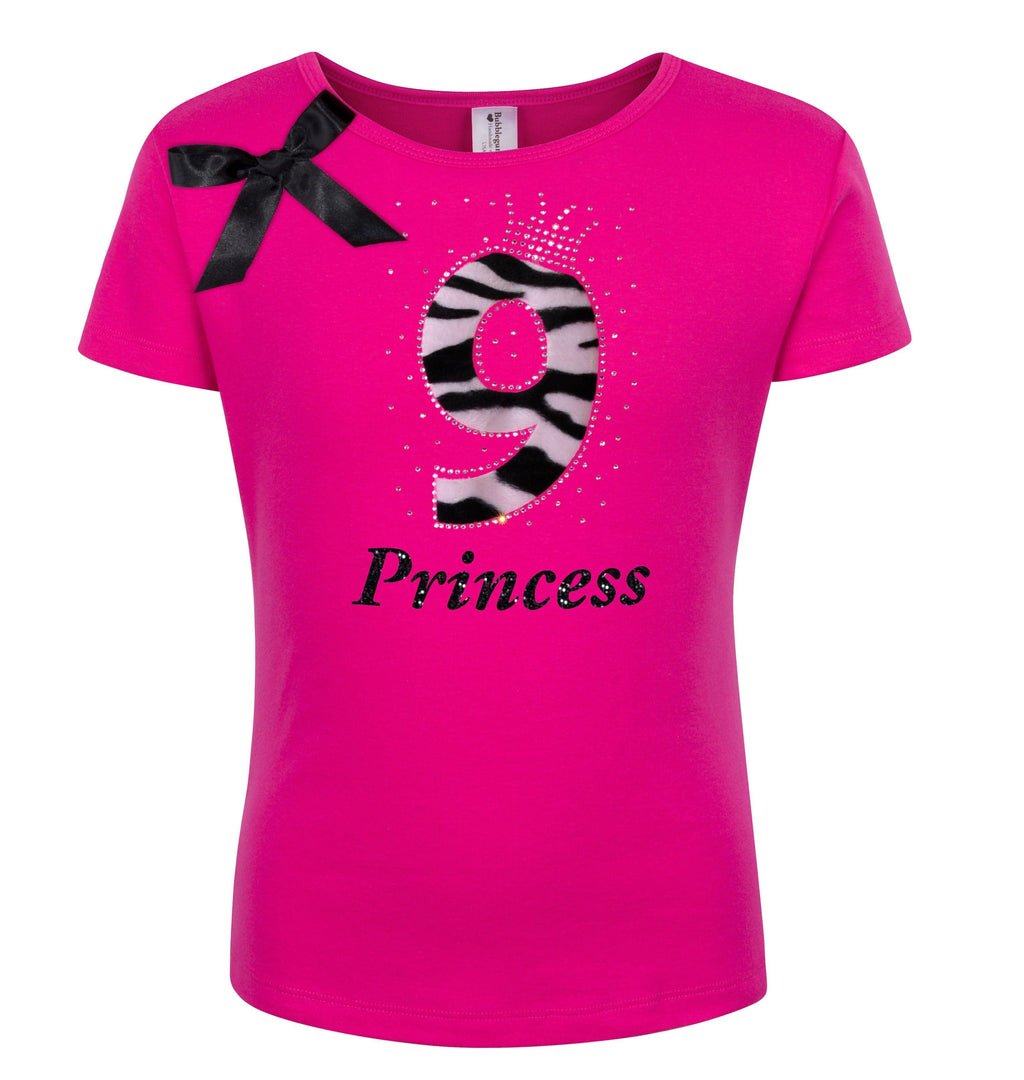 🎉 Shop Zebra Diva 9 Shirt at Bubblegum Divas personalized gifts for girls.