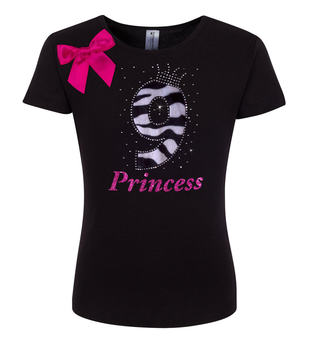 🎉 Shop Zebra Diva 9 Shirt at Bubblegum Divas personalized gifts for girls.