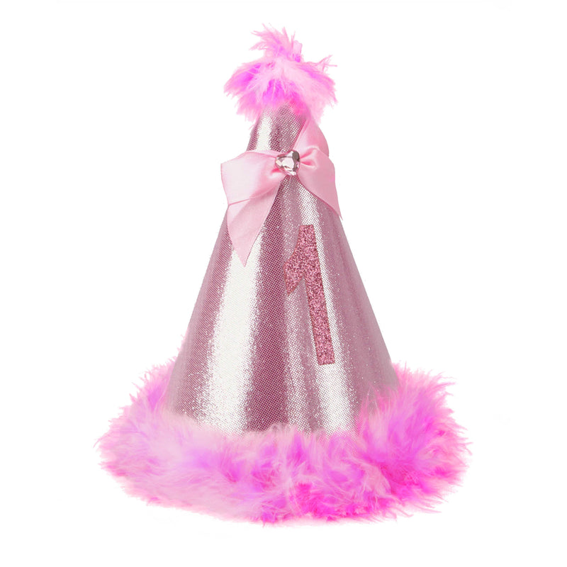 Princess Birthday Party Hats Pink Feather Cone Hat | Bubblegum Divas ...