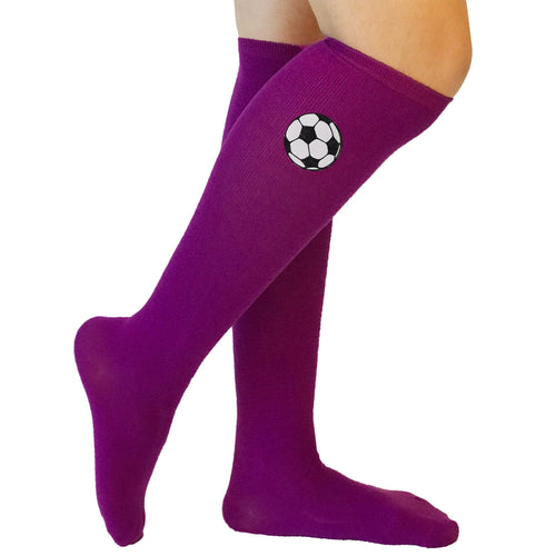 🎉 Shop Girls' Purple Knee-High Soccer Socks at Bubblegum Divas ...